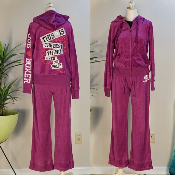 Joe Boxer | Pants & Jumpsuits | Y2k Joe Boxer Velour Purple Flare Leg ...